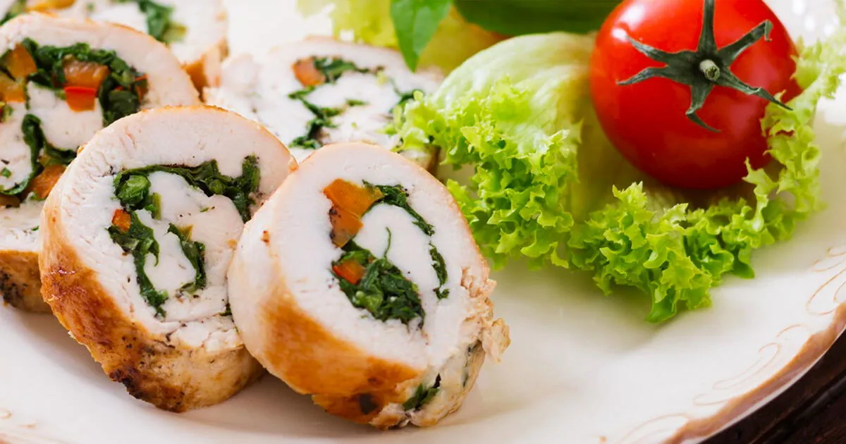 Enrollado de pollo con verduras: con poco podrás obtener un almuerzo A1