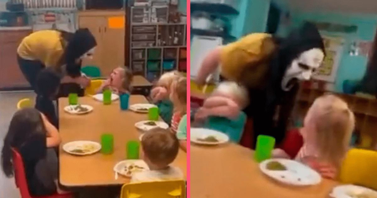 Trabajadora de una guardería asustó a niños con terrorífica máscara de ...
