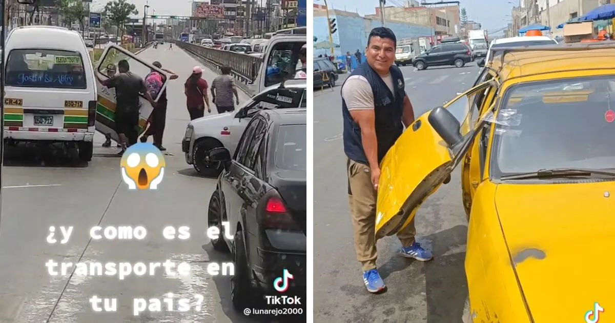 Combi y taxi se convierten en viral en TikTok por sus puertas: “Si el ...