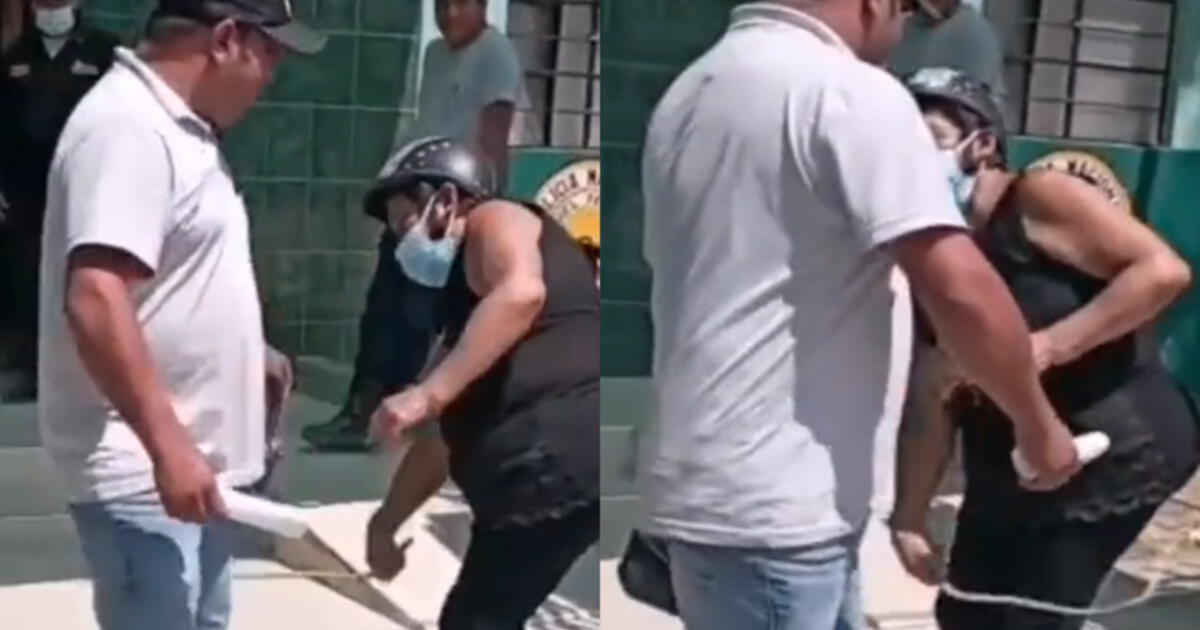 Madre peruana agarra a correazos a su hijo tras recogerlo de la ...