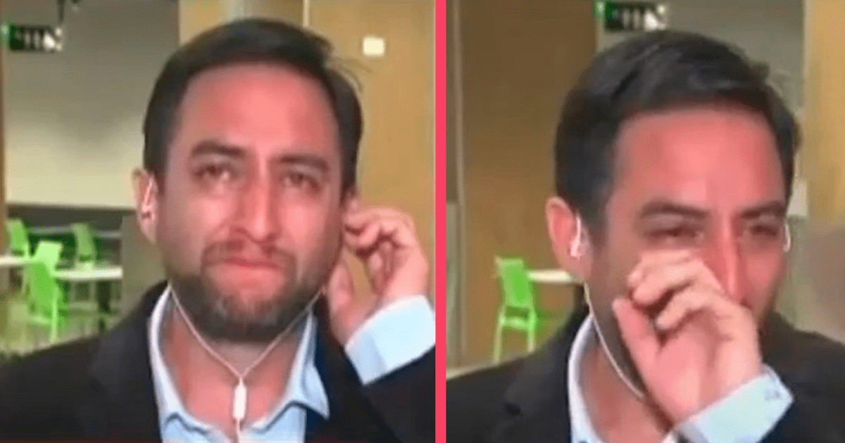 Reportero rompe en llanto tras escuchar tiernas palabras de sus hijos EN VIVO