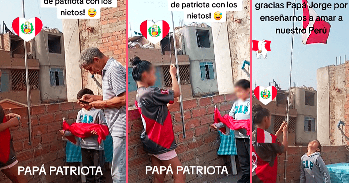 Padre peruano enseña a sus nietos el amor por su patria y realiza ...