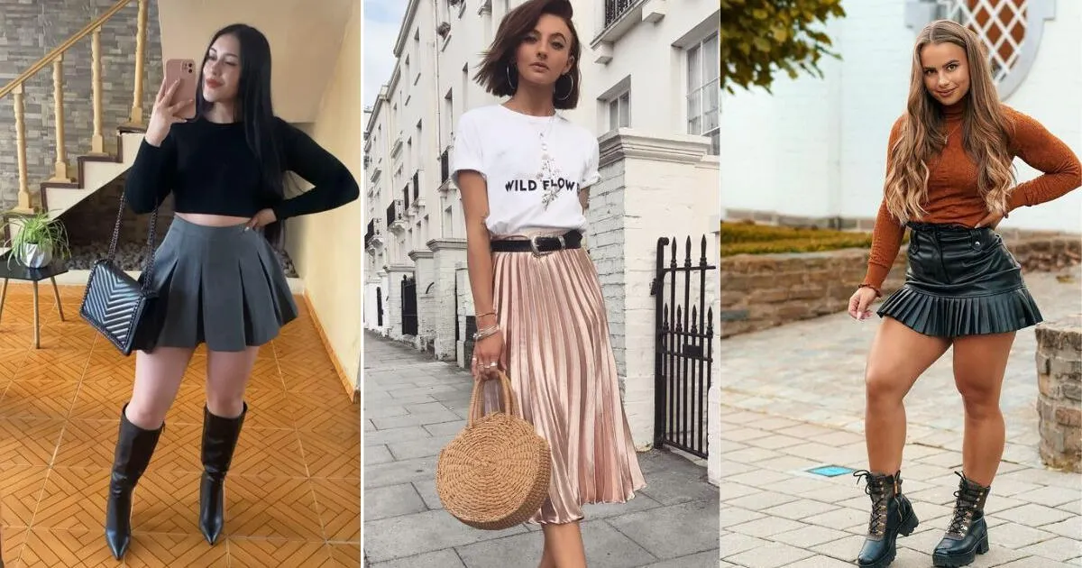 Faldas tableadas 2025: así las combinas con botas para un look juvenil chic