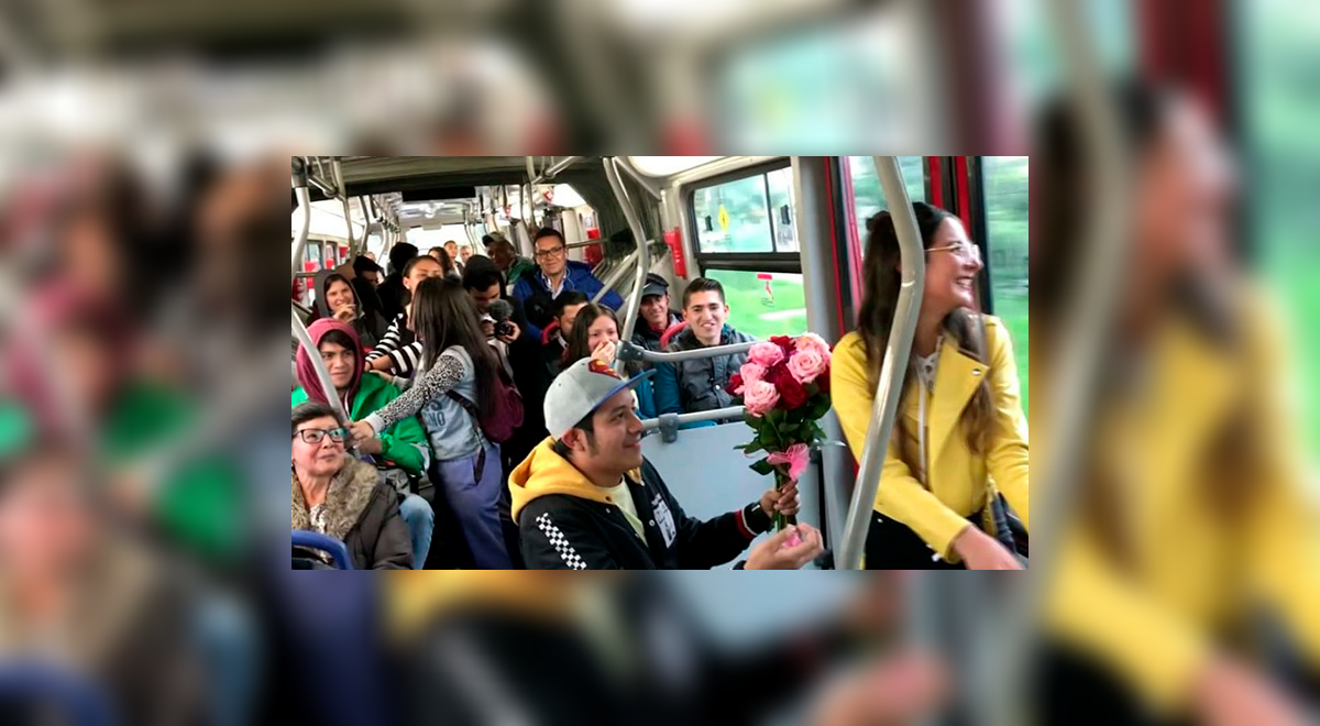 Hombre pide matrimonio a su novia en transporte público y ella reaccionó de esta manera