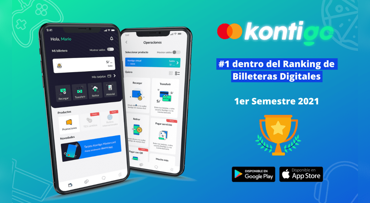 Kontigo ocupa el primer lugar en ranking de Billeteras Digitales 2021